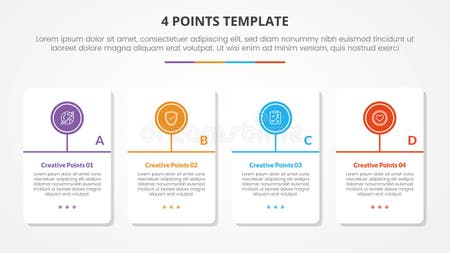 4 Points Stage List Template Infographic Concept for Slide Presentation ...