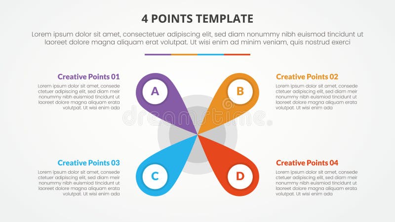 4 Points Stage List Template Infographic Concept for Slide Presentation ...