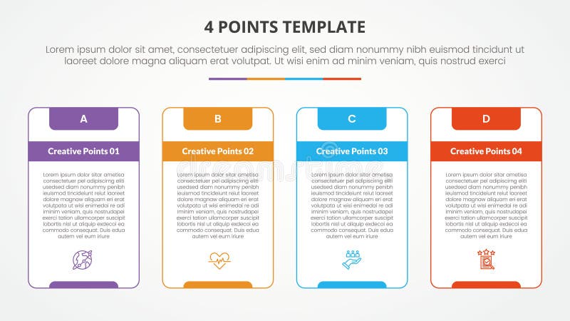 4 Points Stage List Template Infographic Concept for Slide Presentation ...