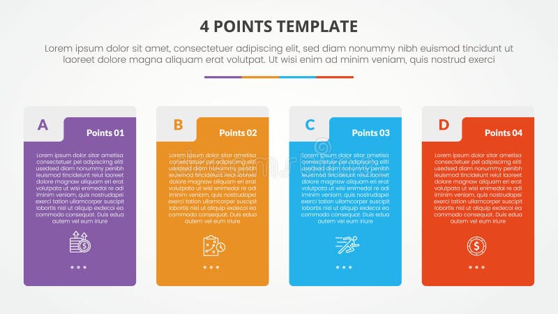 4 Points Stage List Template Infographic Concept for Slide Presentation ...
