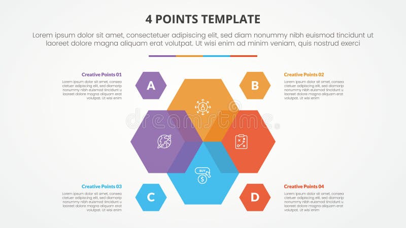4 Points Stage List Template Infographic Concept for Slide Presentation ...