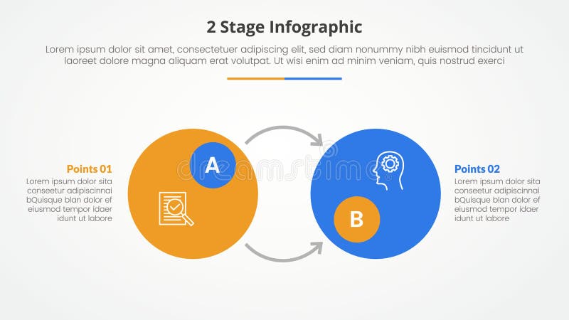 2 Points Stage Template for Comparison Opposite Infographic Concept for ...