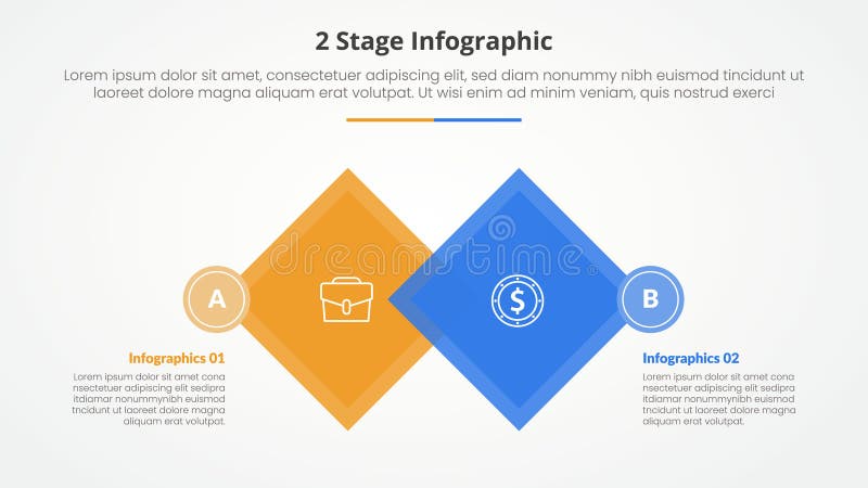 2 Points Stage Template For Comparison Opposite Infographic Concept For