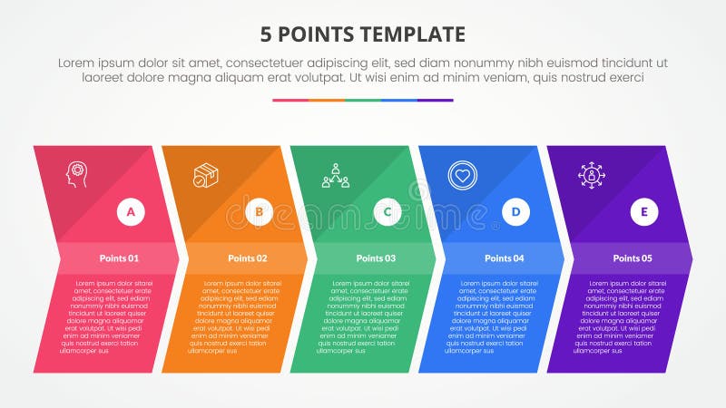 5 Points Stage Template Infographic Concept for Slide Presentation with ...