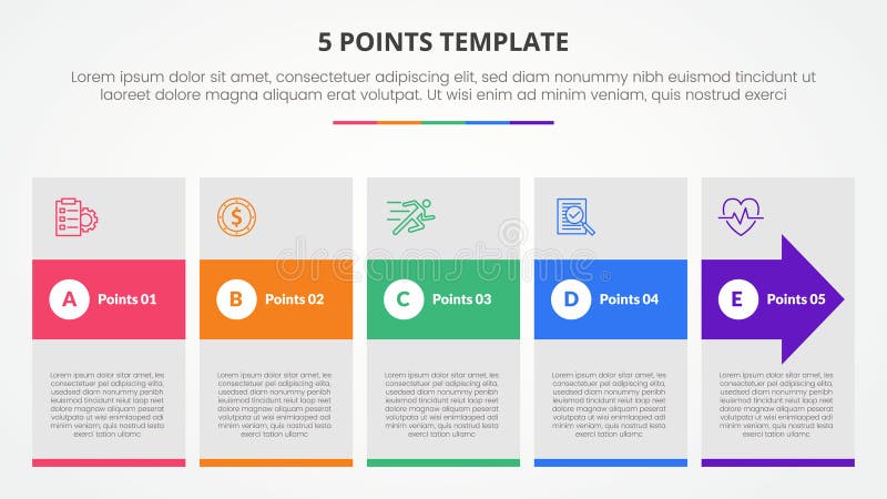 5 Points Stage Template Infographic Concept for Slide Presentation with ...