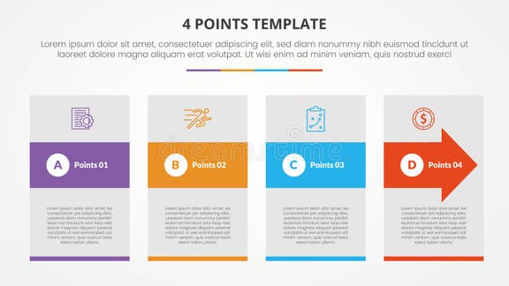 4 Points Stage Template Infographic Concept for Slide Presentation with ...