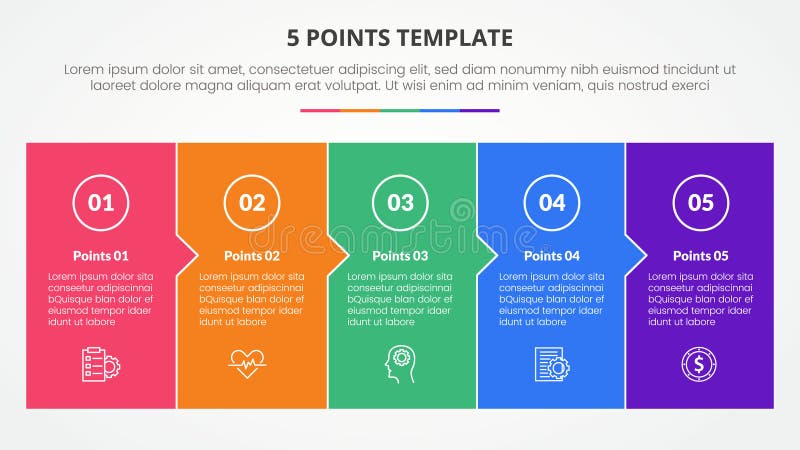 5 Points Stage Template Infographic Concept for Slide Presentation with ...