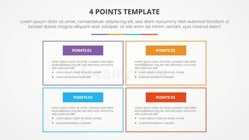 4 Points Stage Template Infographic Concept for Slide Presentation with ...