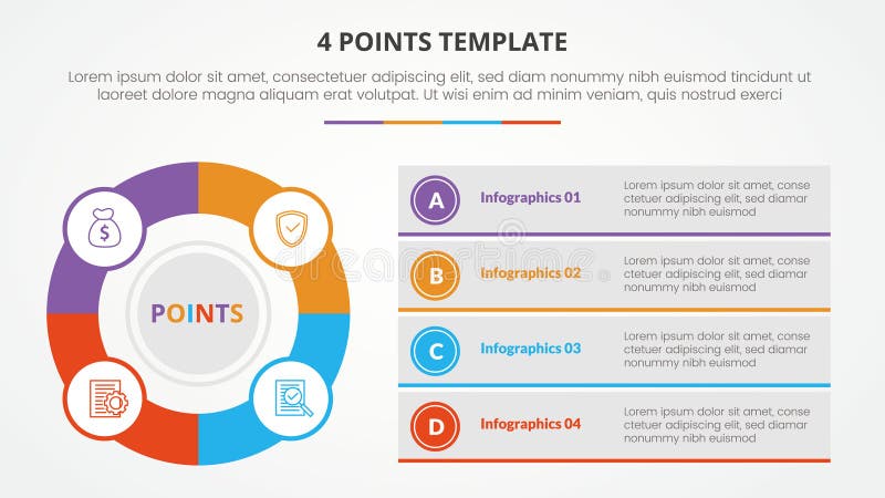 4 Points Stage Template Infographic Concept for Slide Presentation with ...