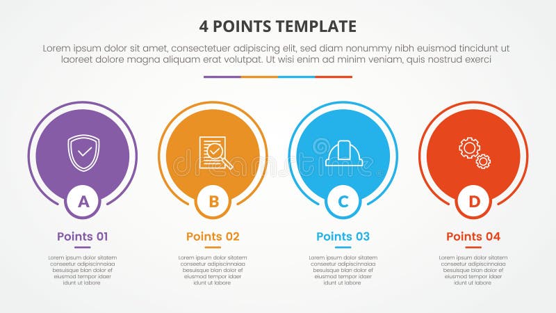 4 Points Stage Template Infographic Concept for Slide Presentation with ...