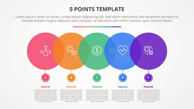 5 Points Stage Template Infographic Concept for Slide Presentation with ...