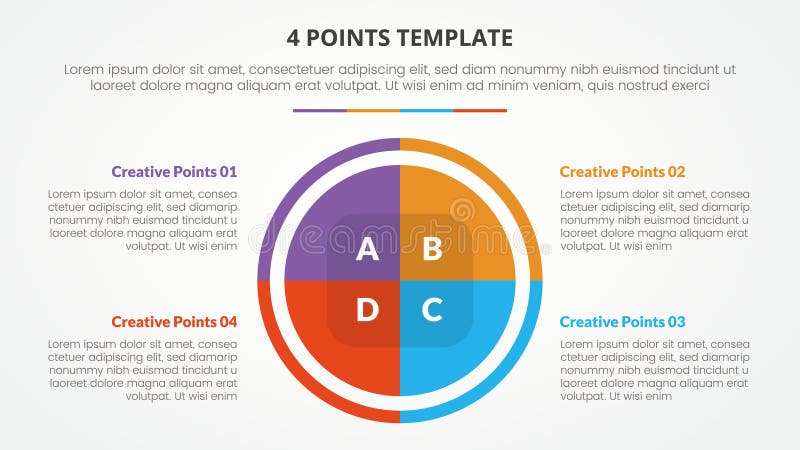 4 Points Stage Template Infographic Concept for Slide Presentation with ...