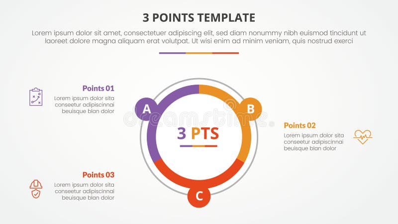 3 Points Stage Template Infographic Concept for Slide Presentation with ...