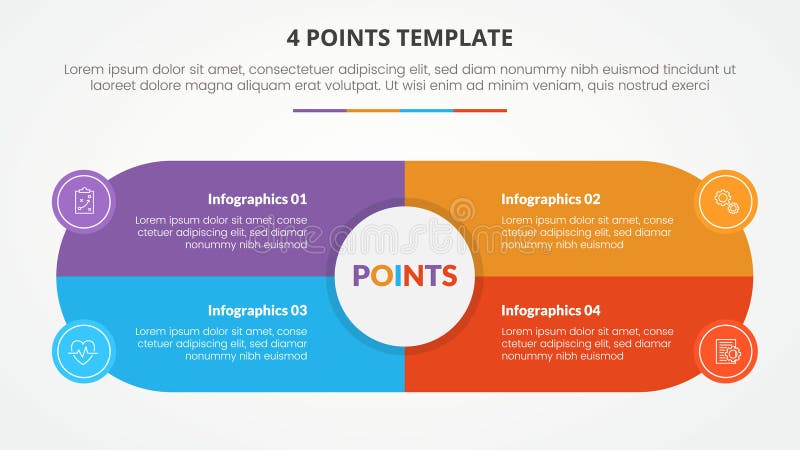 4 Points Stage Template Infographic Concept for Slide Presentation with ...