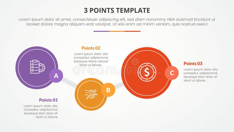 3 Points Stage Template Infographic Concept for Slide Presentation with ...