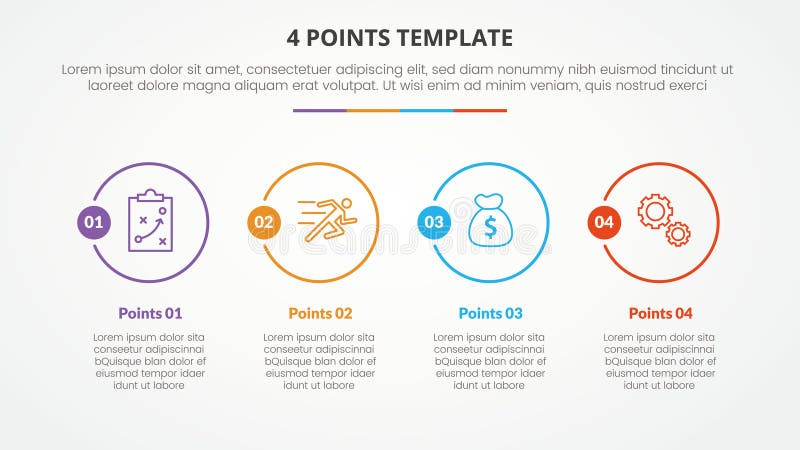 4 Points Stage Template Infographic Concept for Slide Presentation with ...
