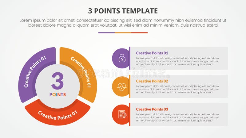 3 Points Stage Template Infographic Concept for Slide Presentation with ...