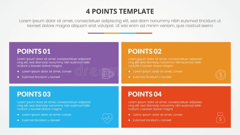 4 Points Stage Template Infographic Concept for Slide Presentation with ...