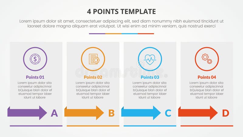 4 Points Stage Template Infographic Concept for Slide Presentation with ...