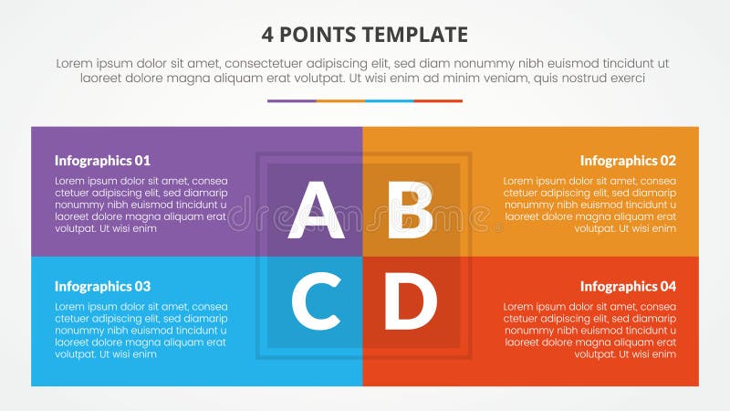 4 Points Stage Template Infographic Concept for Slide Presentation with ...