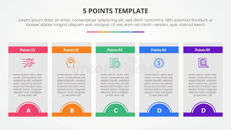 5 Points Stage Template Infographic Concept for Slide Presentation with ...