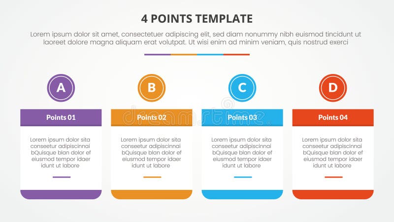 4 Points Stage Template Infographic Concept for Slide Presentation with ...