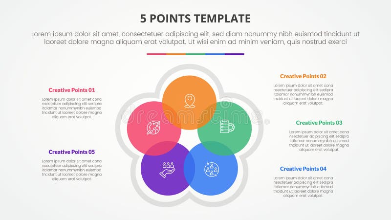 5 Points Stage Template Infographic Concept for Slide Presentation with ...