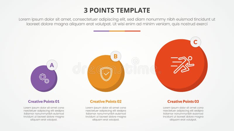 3 Points Stage Template Infographic Concept for Slide Presentation with ...