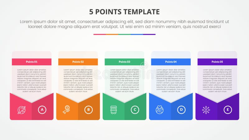 5 Points Stage Template Infographic Concept for Slide Presentation with ...