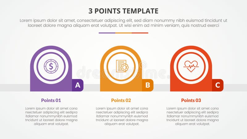 3 Points Stage Template Infographic Concept for Slide Presentation with ...