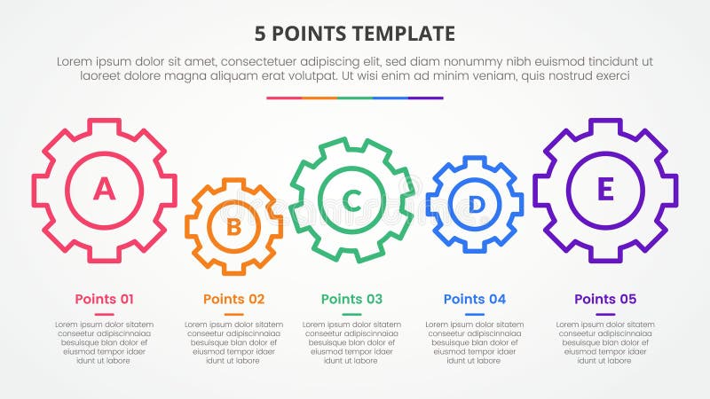 5 Points Stage Template Infographic Concept for Slide Presentation with ...