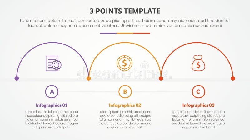 3 Points Stage Template Infographic Concept for Slide Presentation with ...