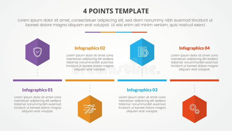 4 Points Stage Template Infographic Concept for Slide Presentation with ...