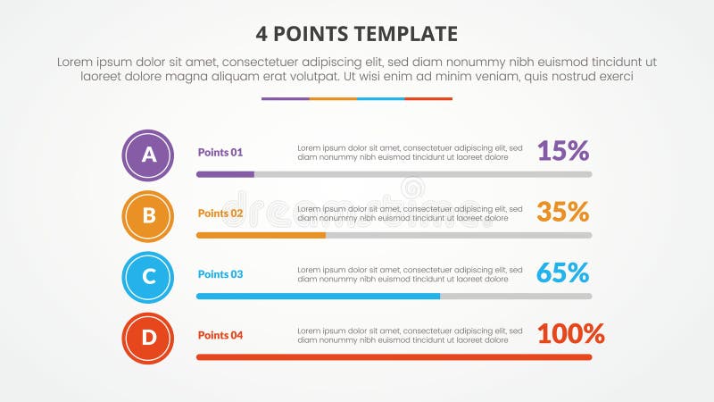 4 Points Stage Template Infographic Concept for Slide Presentation with ...