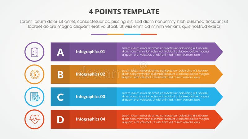 4 Points Stage Template Infographic Concept for Slide Presentation with ...