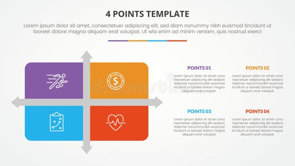 4 Points Stage Template Infographic Concept for Slide Presentation with ...