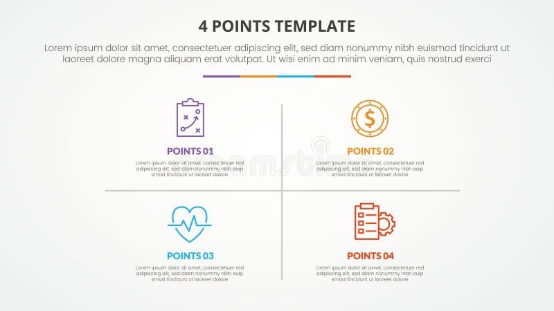 4 Points Stage Template Infographic Concept for Slide Presentation with ...