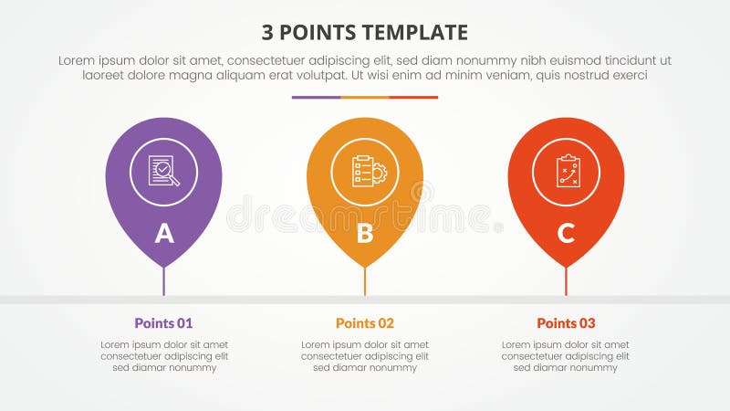 3 Points Stage Template Infographic Concept for Slide Presentation with ...