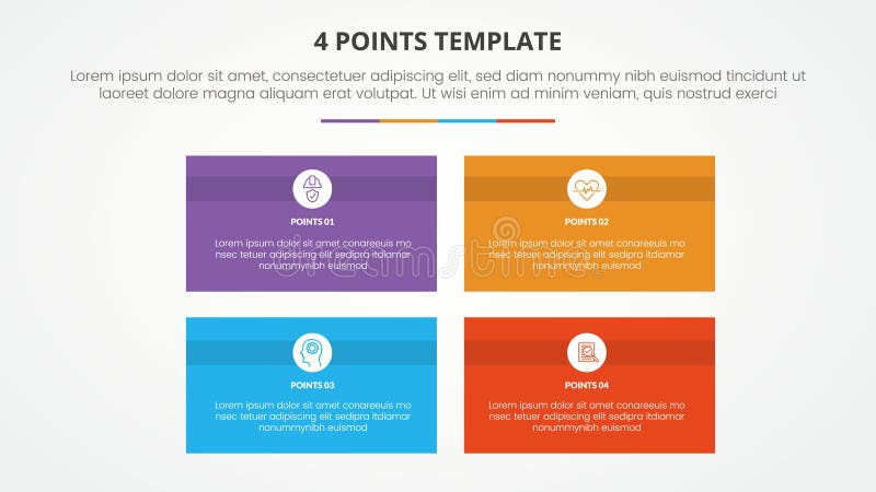 4 Points Stage Template Infographic Concept for Slide Presentation with ...
