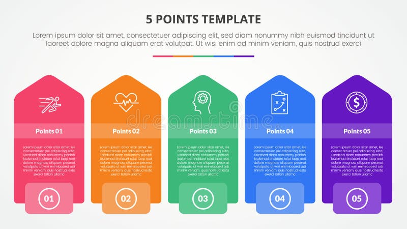 5 Points Stage Template Infographic Concept for Slide Presentation with ...