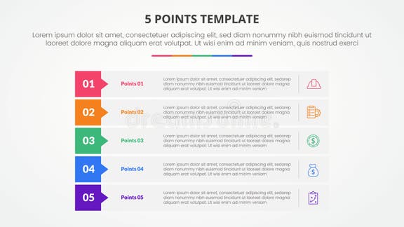 5 Points Stage Template Infographic Concept for Slide Presentation with ...