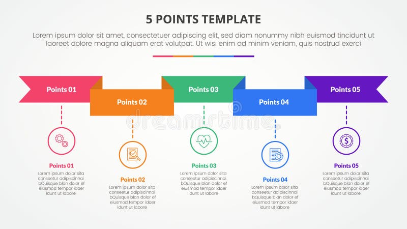 5 Points Stage Template Infographic Concept for Slide Presentation with ...