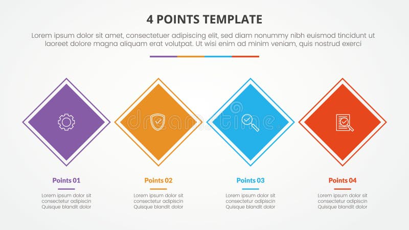 4 Points Stage Template Infographic Concept for Slide Presentation with ...
