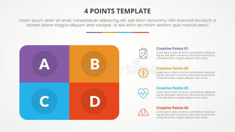 4 Points Stage Template Infographic Concept for Slide Presentation with ...
