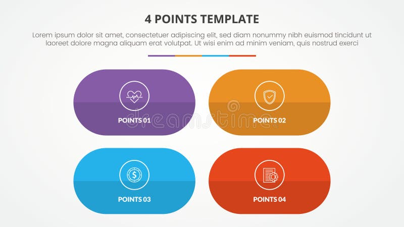 4 Points Stage Template Infographic Concept for Slide Presentation with ...