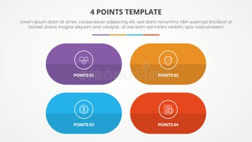 4 Points Stage Template Infographic Concept for Slide Presentation with ...