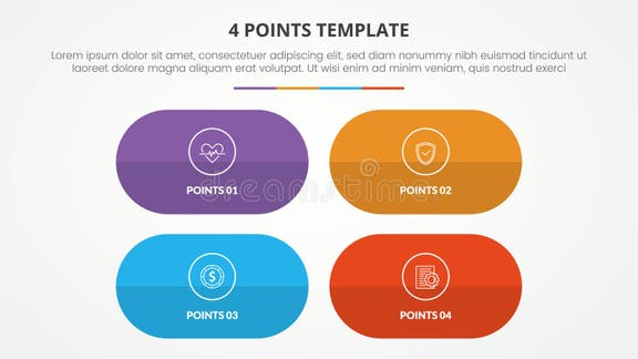 4 Points Stage Template Infographic Concept for Slide Presentation with ...