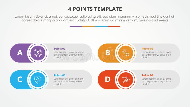 4 Points Stage Template Infographic Concept for Slide Presentation with ...