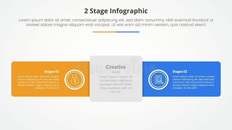 2 Points Stage Template Infographic Concept for Slide Presentation with ...