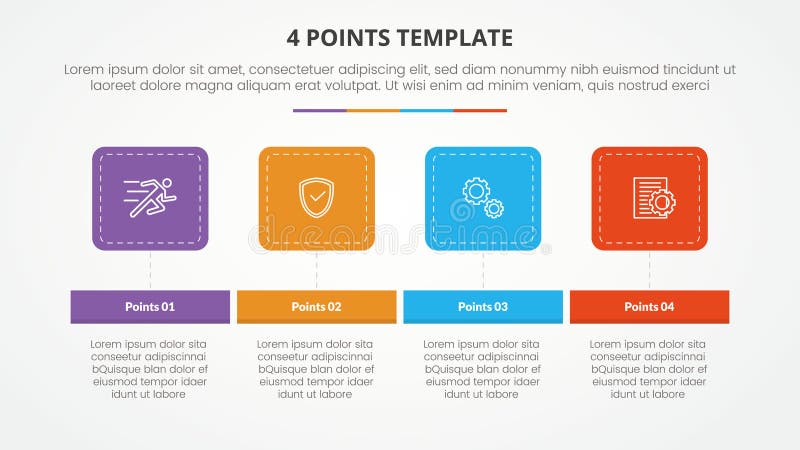 4 Points Stage Template Infographic Concept for Slide Presentation with ...